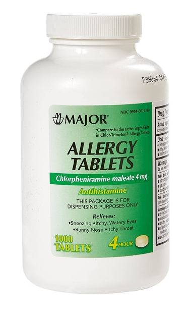 Chlorpheniramine 4 mg Tablets 100 count bottle (Chlor-Trimeton ...